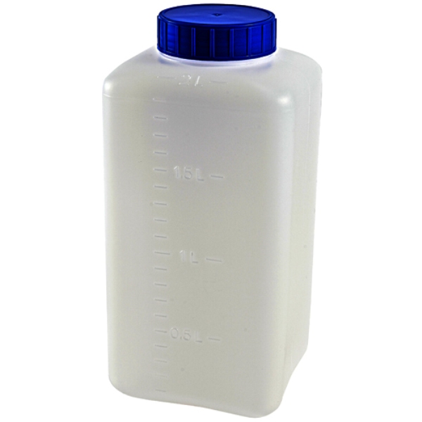 Dynalon Azlon 2000 ml Graduated Rectangular HDPE Bottles CS/5 501305-2000