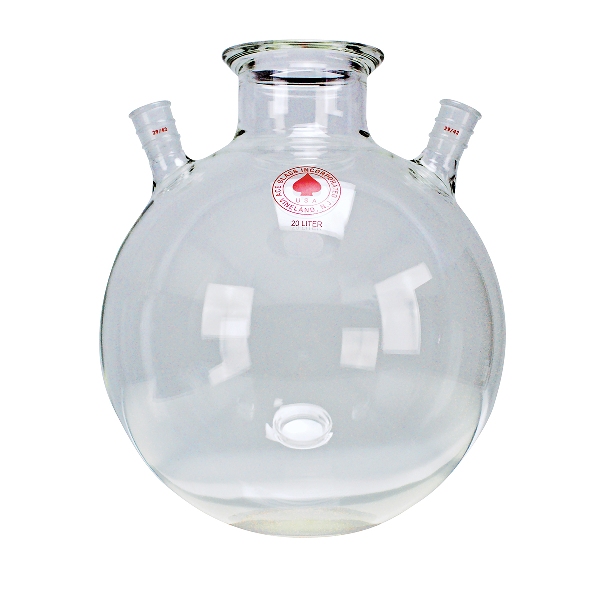 Ace Glass Flask, Spherical, 20L, 100mm(4In) O-Ring Center, (2)29/42 Sides No Bottom Outlet 6946-32