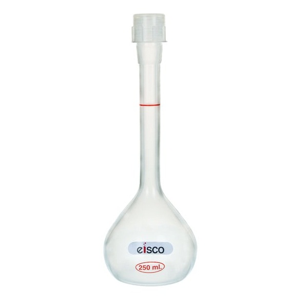 Eisco Volumetric Flask, 100ml - Polypropylene, with Screw Cap - Autoclavable - Eisco Labs CH0452C