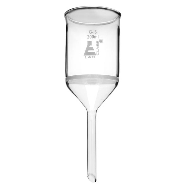 Eisco Buchner Funnel, 200ml - Sintered Disc, G-3 Porosity (65mm) - Plain Stem - Eisco Labs CH0466C