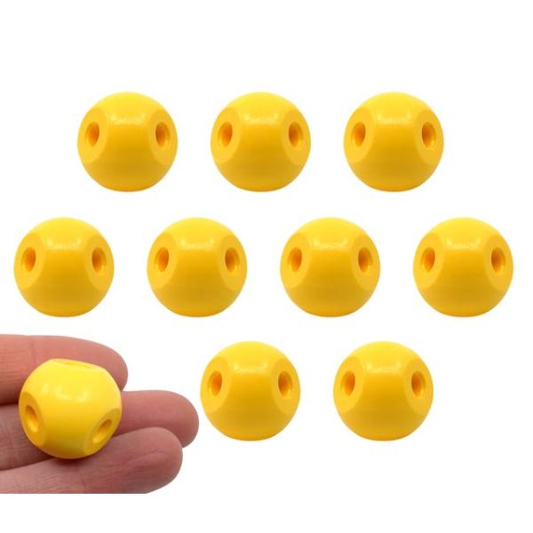 Eisco 10PK Spare Molecular Model Balls with 4 Holes, 2.2cm - Yellow CHMOLYLO4PK10
