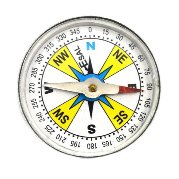 Eisco Plotting Compass, Glass Face, Aluminum Casing, 1.5" Diameter, Dial Marked - Labs PH0820C