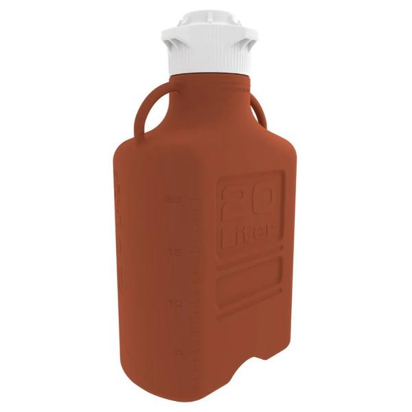 Bellco Carboy, 20L, Amber HDPE, 120mm Cap, 1/EA 4528-00354