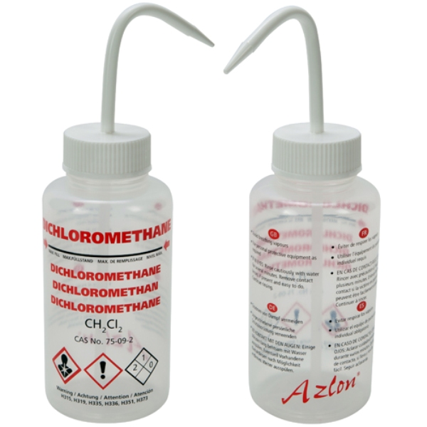 Dynamo Dichloromethane 500 ml GHS Multilingual PP Wash Bottles 506495-0015