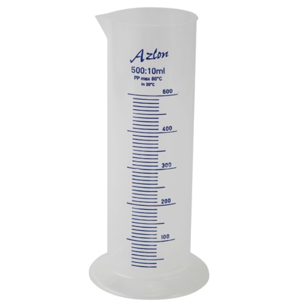 Dynalon 500 mL Azlon Squat Plastic Cylinders 537835-0500