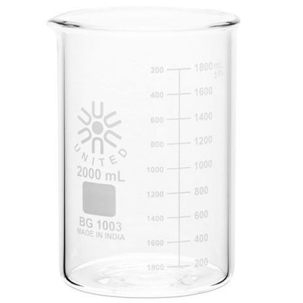 United Scientific 2000 ml Beakers, Low Form, Heavy Duty BG1003-2000 ...