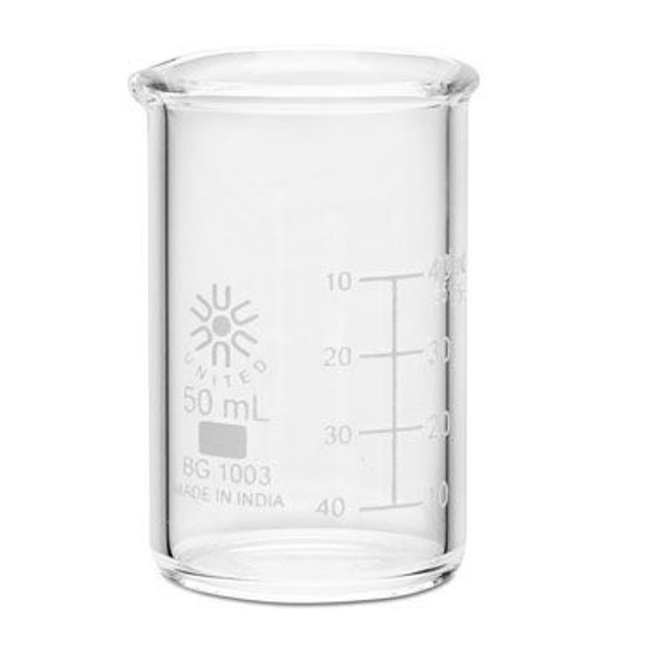 United Scientific 50 ml Beakers, Low Form, Heavy Duty BG1003-50