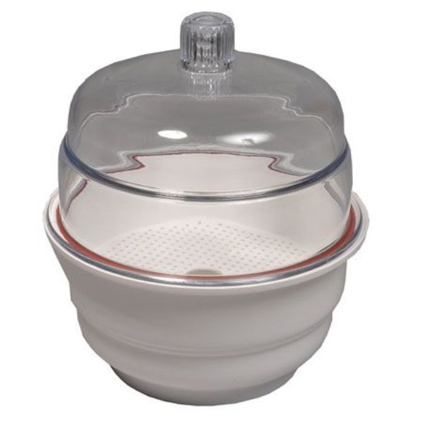 United Scientific 12" Desiccators, Non-Vacuum, White Base, PP/PC 55208