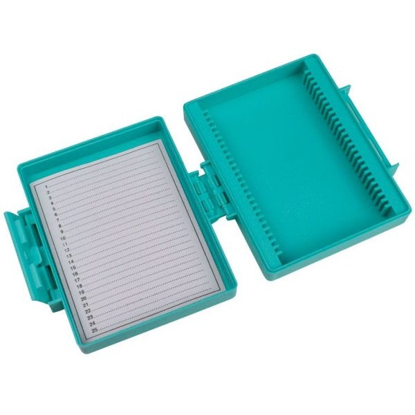 United Scientific Slide Storage Box, Hinged, Plastic, For 25 Slides ...