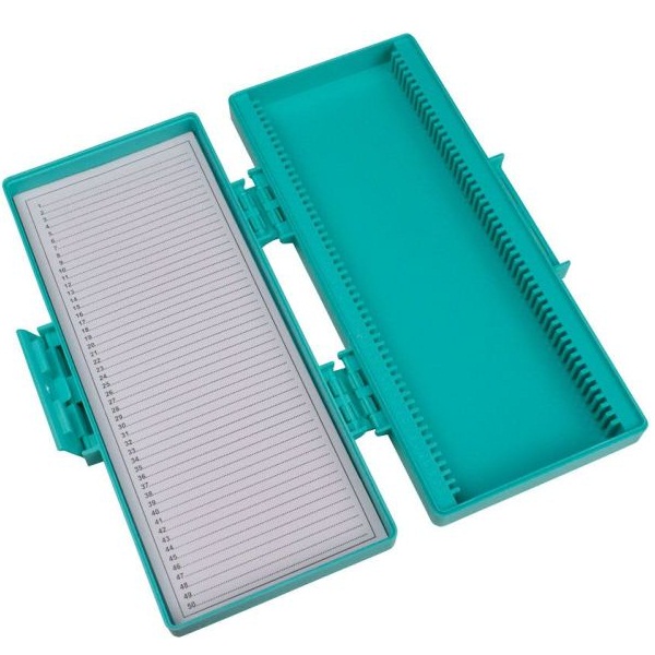 United Scientific Slide Storage Box, Hinged, Plastic, For 50 Slides ...
