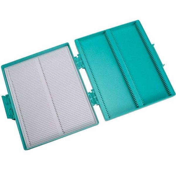 United Scientific Slide Storage Box, Hinged, Plastic, For 100 Slides ...