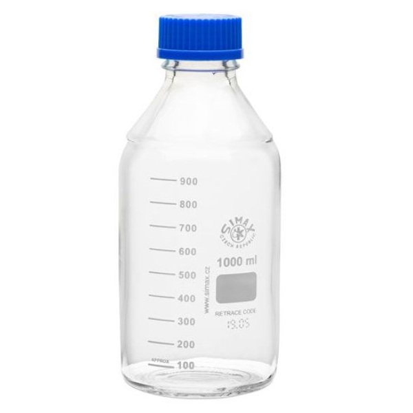 United Scientific 1000 ml Media / Storage Bottles, Borosilicate Glass ...