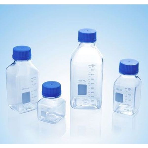 United Scientific 1000 ml Media / Storage Bottles, Square, Clear ...