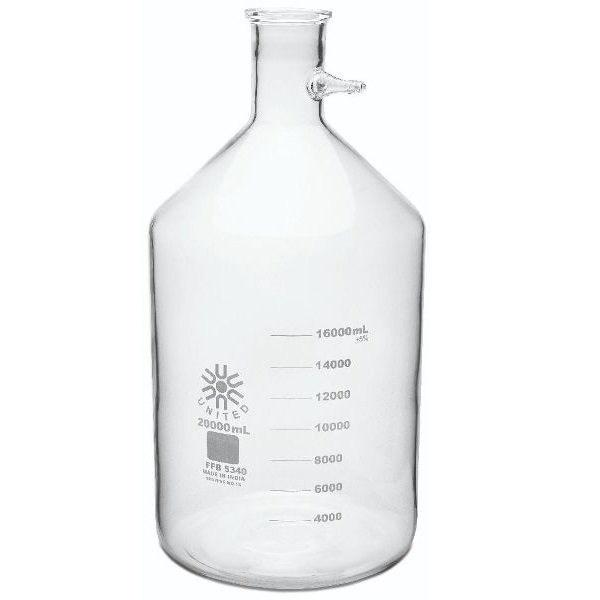 United Scientific 20000 ml Filtering Bottles, Borosilicate Glass ...