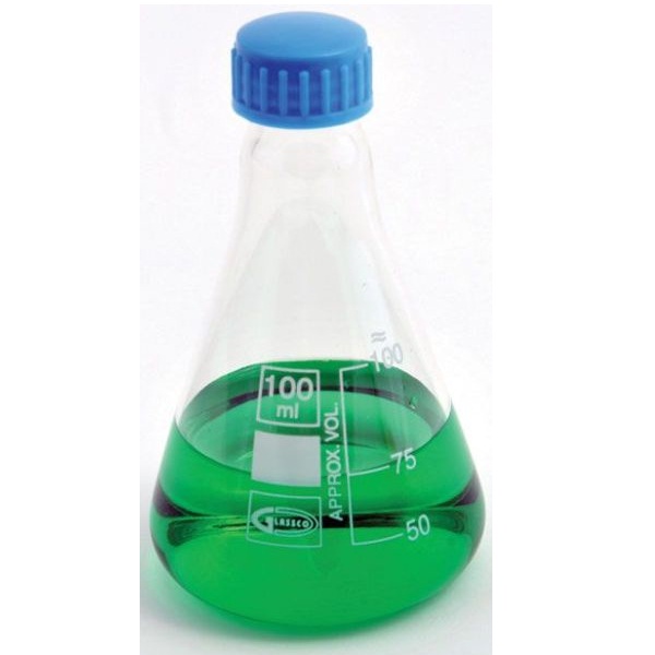 United Scientific 100 ml Erlenmeyer Flasks, with Screw Cap ...