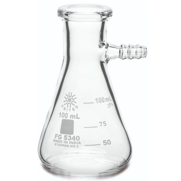 United Scientific 100 ml Filtering Flasks, Borosilicate Glass FG5340 ...