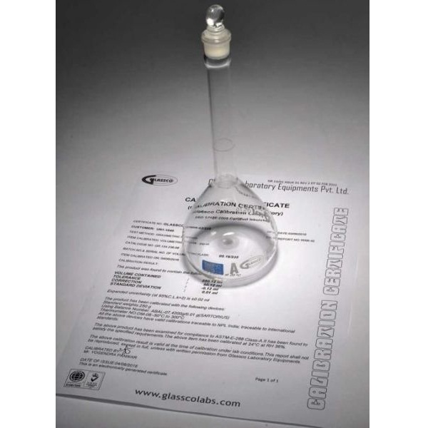 United Scientific 10 ml Volumetric Flasks, Glass Stopper, Individually ...