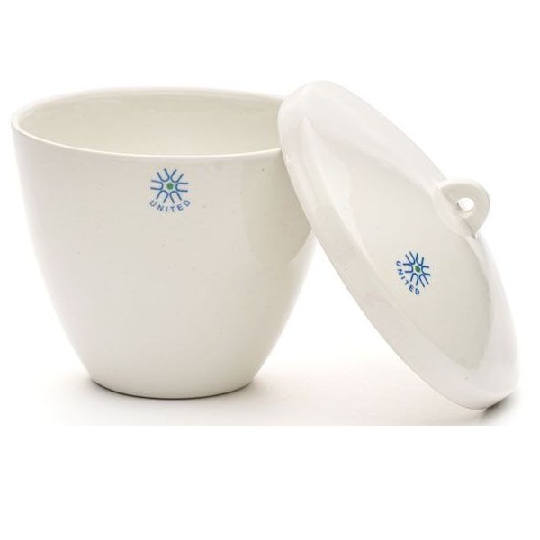 United Scientific 100 ml Crucibles, Tall Form with Cover, Porcelain ...