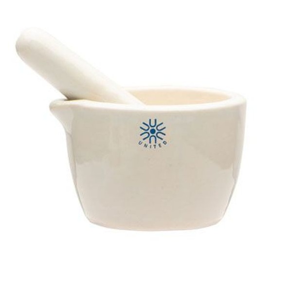 United Scientific 50 ml Mortar and Pestle Sets, Deep Form, Porcelain JMD050