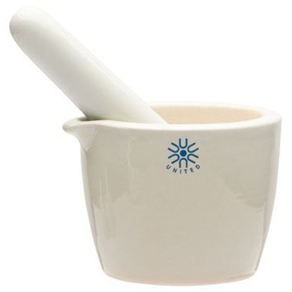 United Scientific 150 ml Mortar and Pestle Sets, Deep Form, Porcelain ...