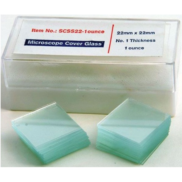 United Scientific 22mm x 22mm, 1oz., #1 Glass Coverslips SCSS22-1oz