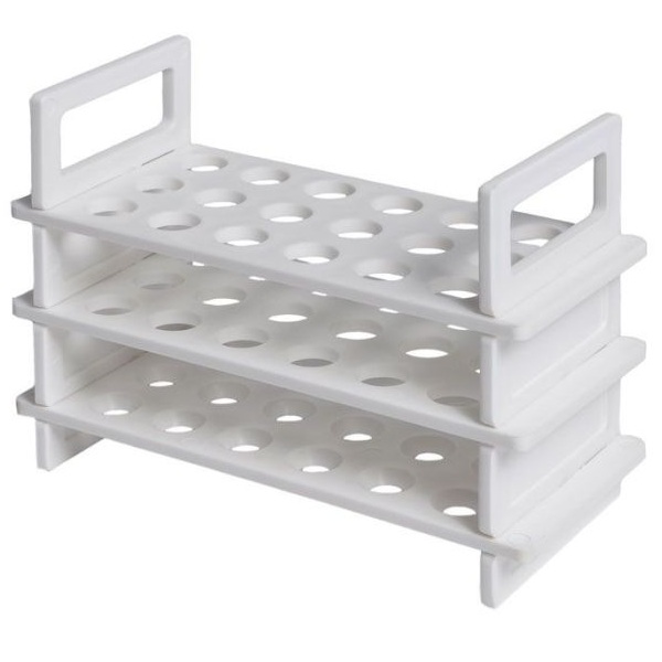 United Scientific 13 mm X 18 Tubes, Test Tube Rack, PP, 3-Tier 77714
