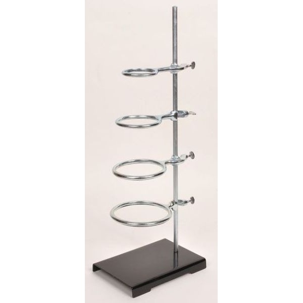 United Scientific 6" X 9" Base, 24" Rod, W 4 Rings (3", 4", 5", & 6 ...
