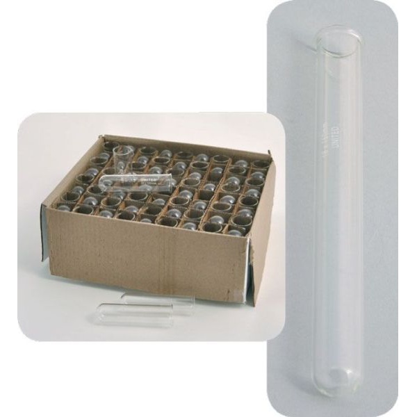 United Scientific 16 X 125 mm Test Tubes with Rim, Borosilicate Glass ...