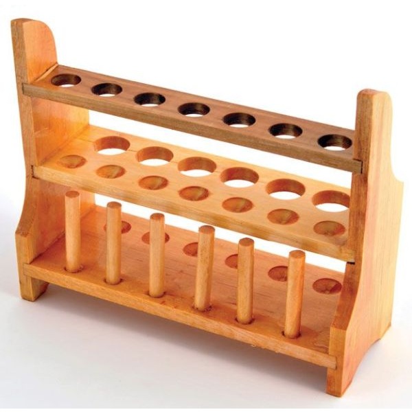 United Scientific Test Tube Rack, 13-Tube, Wooden TTHW04