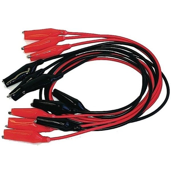 United Scientific 24", (3 Red, 3 Black), Alligator Clip Leads, Pack Of ...
