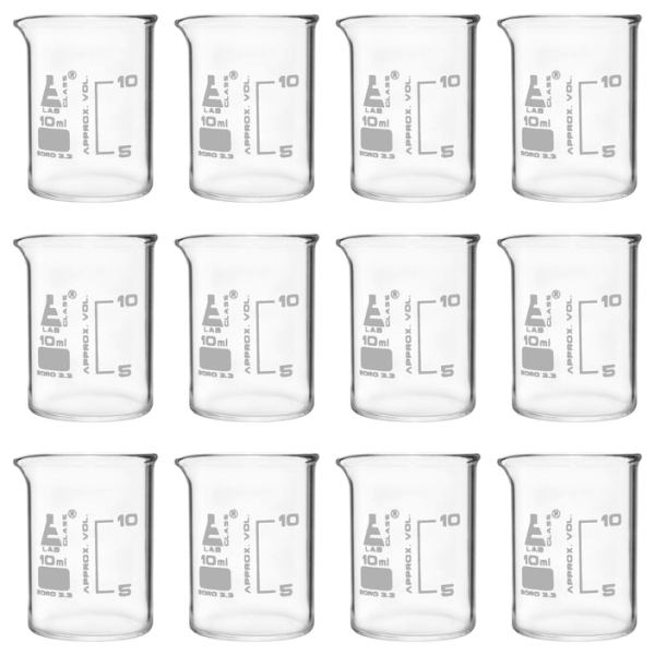 Eisco 10 ml Beakers ASTM - Low Form, Dual Scale Graduations ...