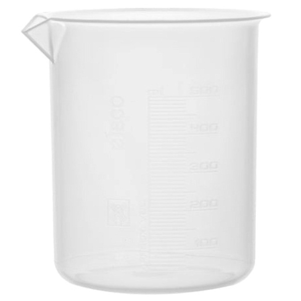 Eisco 500ml Plastic Beaker Polypropylene - Raised Graduations CH0137D