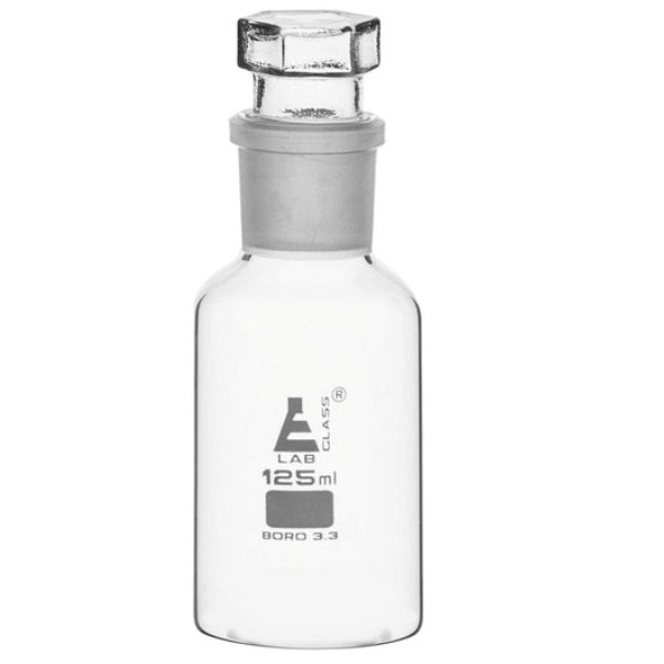 Eisco 125ml Eisco Labs Reagent Glass Bottle - Wide mouth with Stopper ...