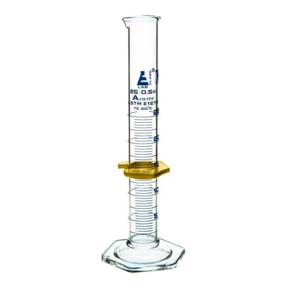 Eisco 25ml Measuring Cylinder Class A, ASTM - Blue, 0.5ml Graduations ...