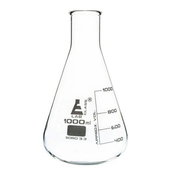 Eisco 1000mL Erlenmeyer Flask Narrow Neck - Borosilicate Glass CH0424H