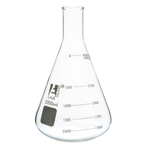Eisco 3000ml Erlenmeyer Flask Borosilicate Glass - Conical Shape ...