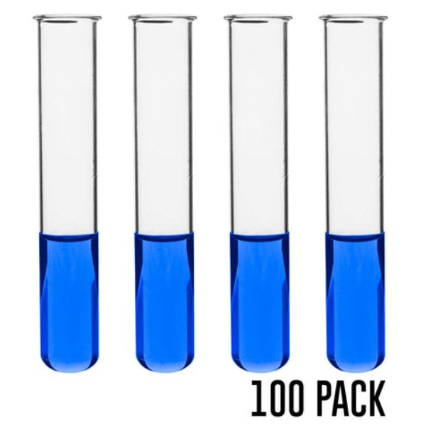 Eisco 50mL, 24x150mm 100PK Test Tubes - Light Wall, 1.2mm Thick ...