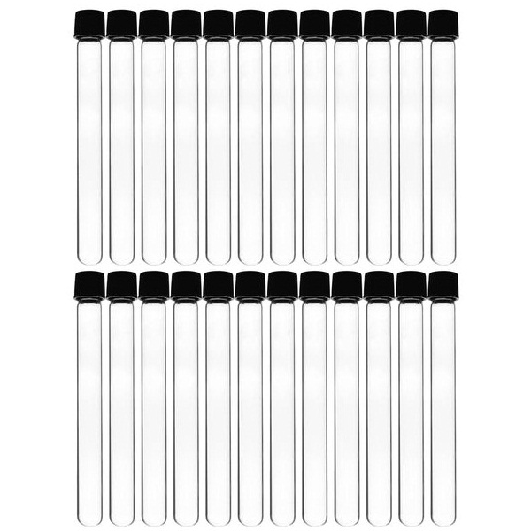 Eisco 20mL, 24/PK - 16x150mm Culture Tube with Screw Cap Round Bottom ...