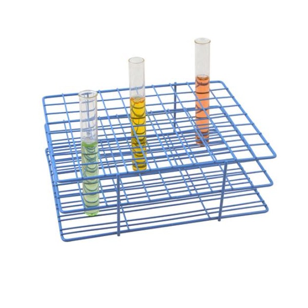 Eisco 8x10 Format Blue Epoxy Coated Steel Wire Test Tube Rack, 80 Holes ...