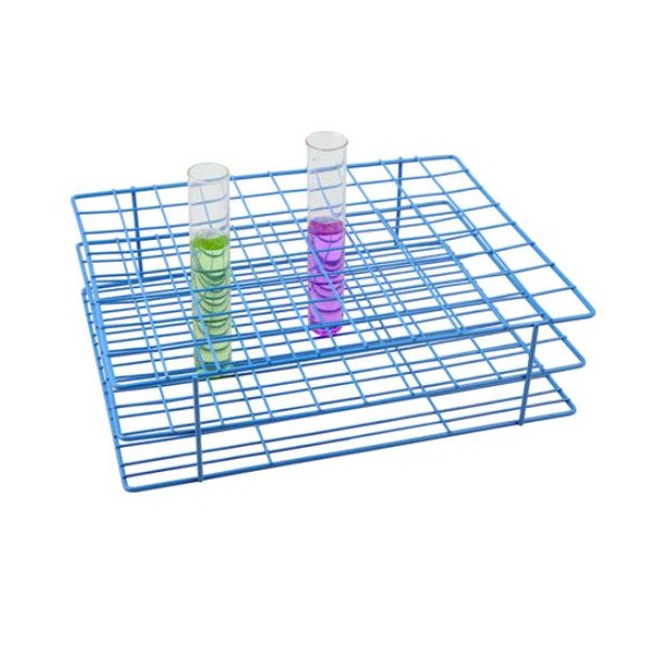 Eisco 8x10 Format Blue Epoxy Coated Steel Wire Test Tube Rack, 80 Holes ...