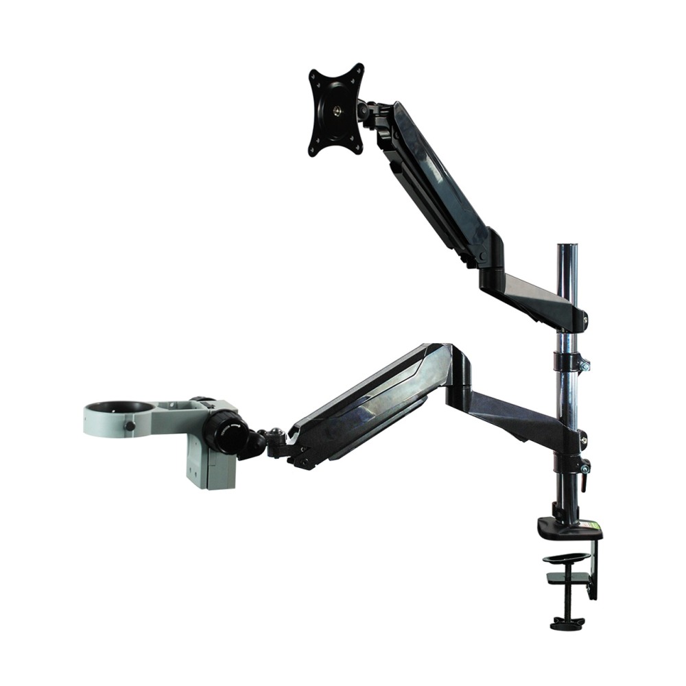 Opti-Vision Microscope Monitor Dual Arm Stand, Post Clamp, 76mm Focus ...