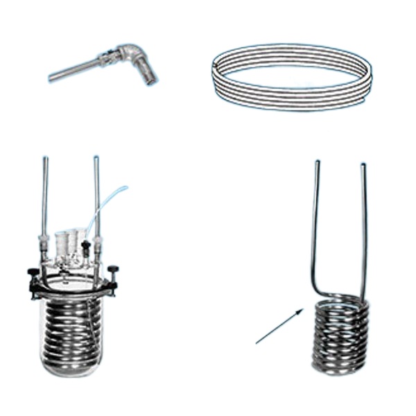 Ace Glass 1/2" Od 316 Stainless Cooling Coil, 200L Spherical Vessel, 12 ...