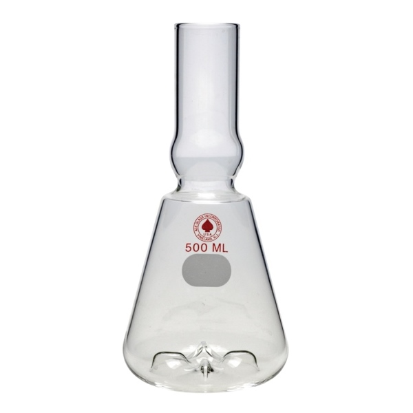 Ace Glass Flask, Shake, 1L, 4 Bottom Baffles, 38mm Long Bulbed Neck, cs ...