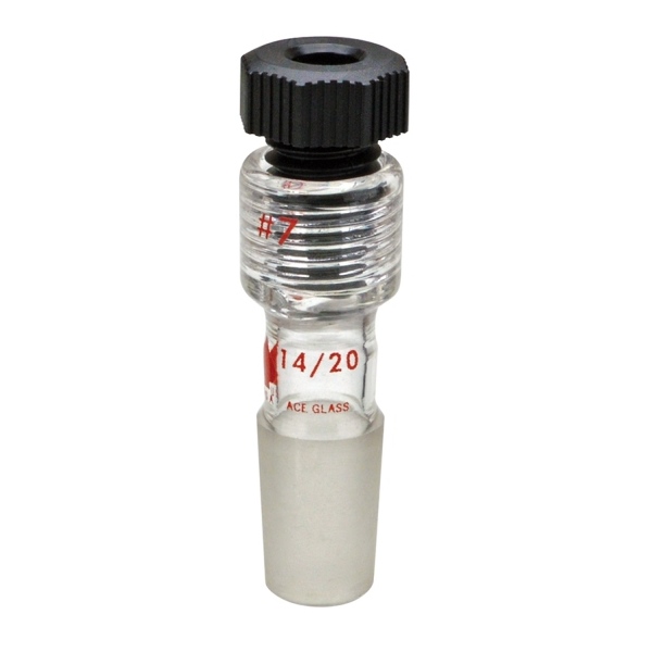 Ace Glass Adapter, #7 Ace-Thred Top, 24/40 Inner Bottom, Nylon Bushing ...