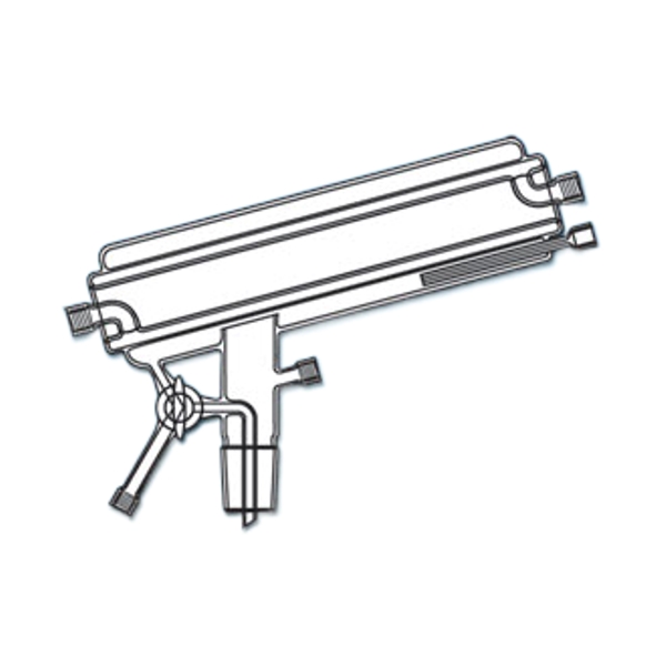 Ace Glass Condenser,Keenan,Single Tube, 45/50 Bottom, 3-Way Stopcock ...