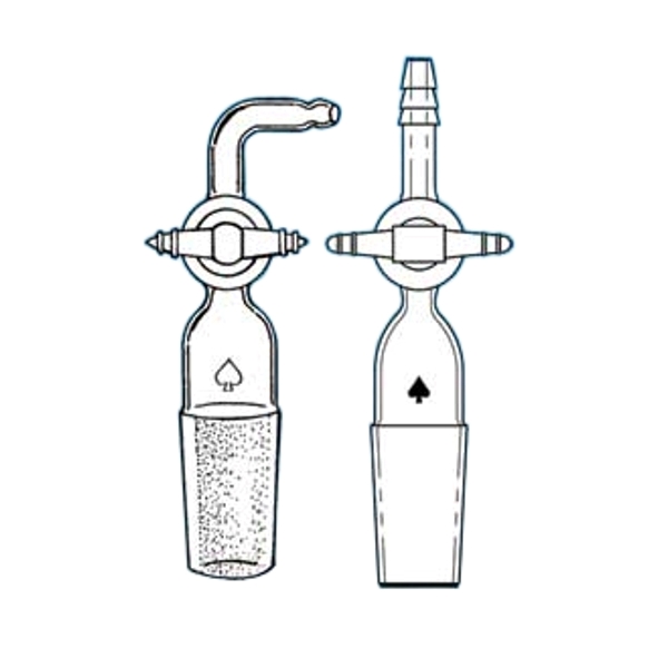 Ace Glass Adapter, Stopcock, Straight Hose Connection, PTFE Plug, 45/50 ...