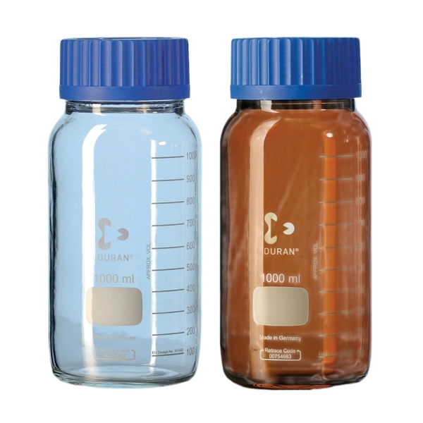 Ace Glass Bottle, GLS80 Wide Neck, 1 Liter, Clear, Duran 1112713, cs/10 ...