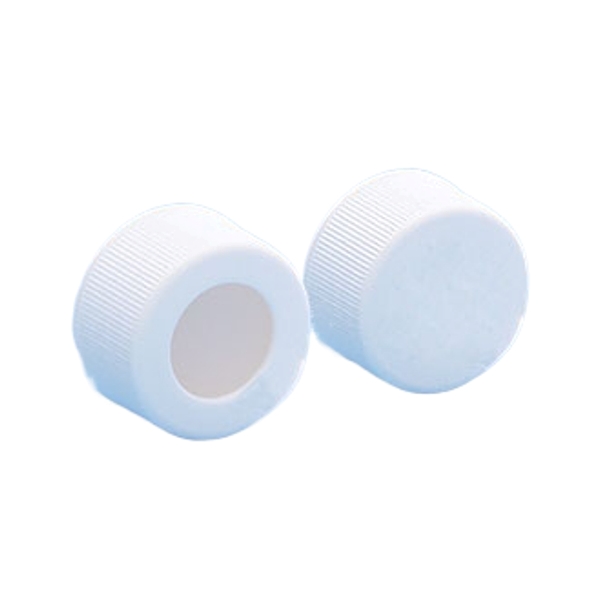 Ace Glass Caps, 18-400, White Polypropylene, PTFE Faced Silicone Liner ...