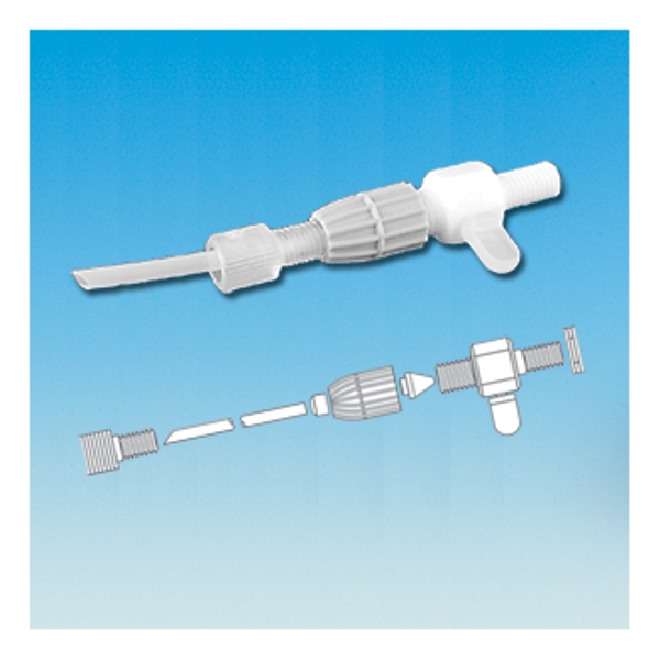 Ace Glass Omnifit Shutoff Adapter With 1/4-28 Male Thread And 1/8" Ptfe ...