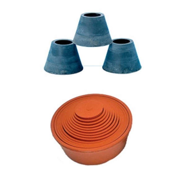 Ace Glass Stopper, Pluro, Nested Set, 18-68mm, Red Silicone 12014-14